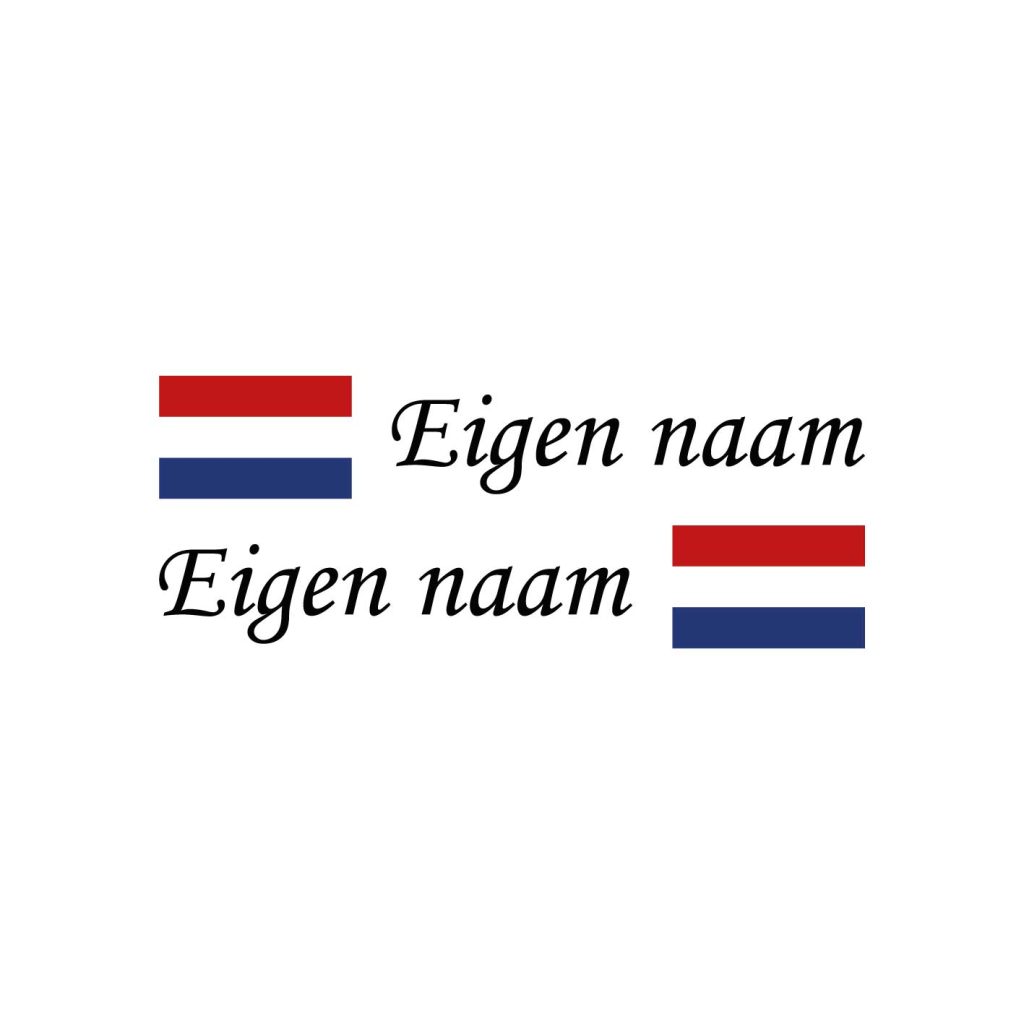 Naamsticker Nederland met chique lettertype - Plakjestickers