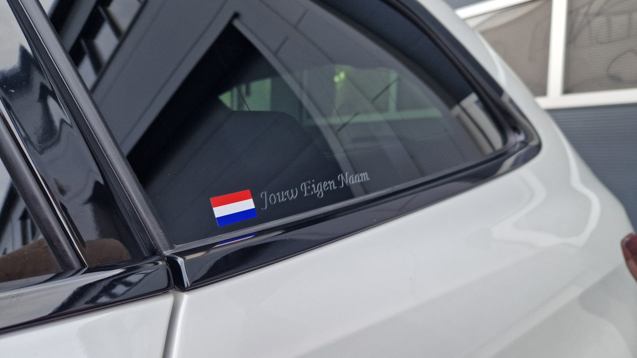 Ontwerp Unieke Naamstickers met Nederlandse Vlag